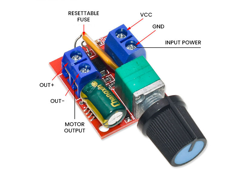 DC Motor PWM Speed Control 3-35V 2A - Kuriosity